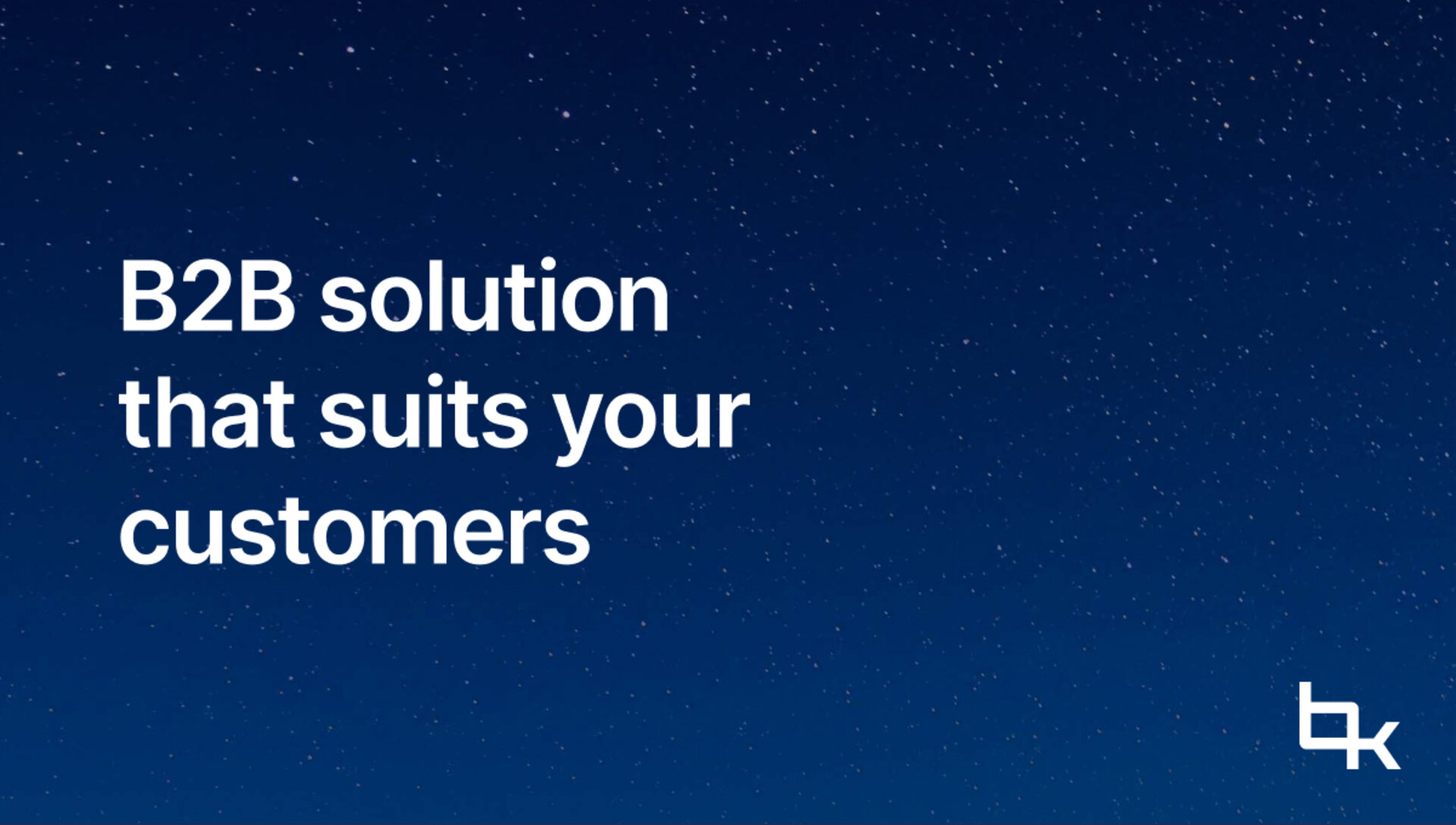 Customised B2B e-commerce solutions